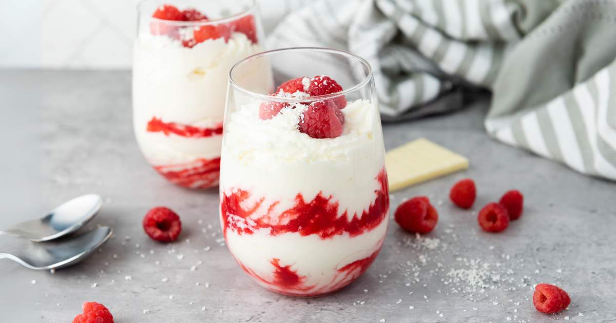 White Chocolate Mousse With Raspberries